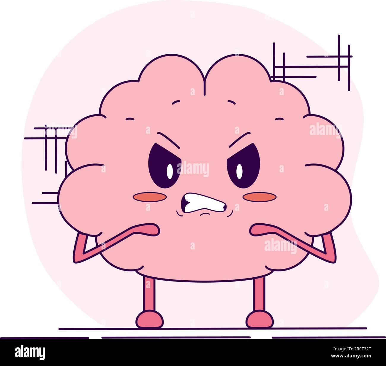 Isolated cute angry brain cartoon character Vector Stock Vector Image ...