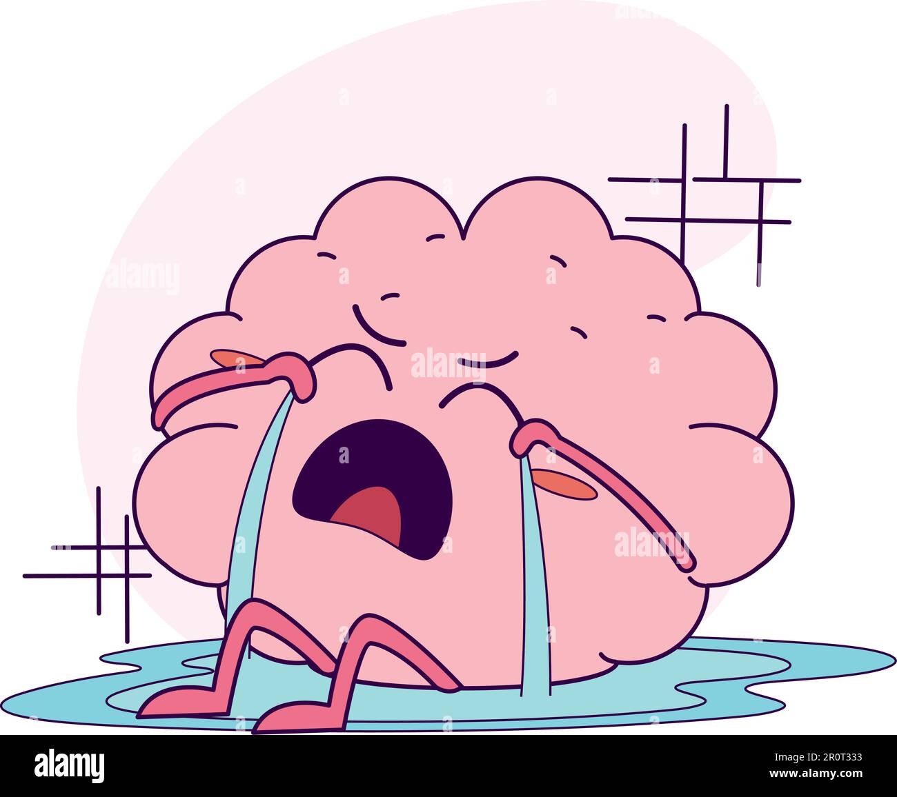 Isolated cute crying brain cartoon character Vector Stock Vector Image ...
