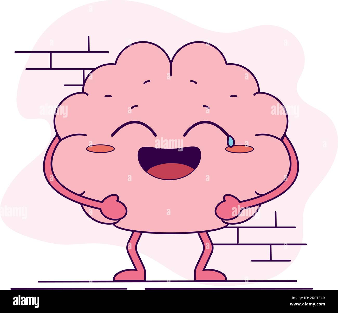 Isolated Cute Happy Brain Cartoon Character Vector Stock Vector Image And Art Alamy