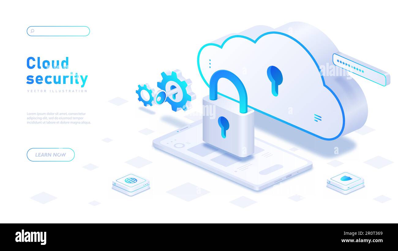 Cloud security white banner Stock Vector Image & Art - Alamy