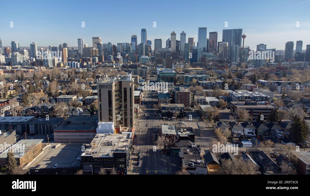 Calgary skyline drone hi-res stock photography and images - Alamy