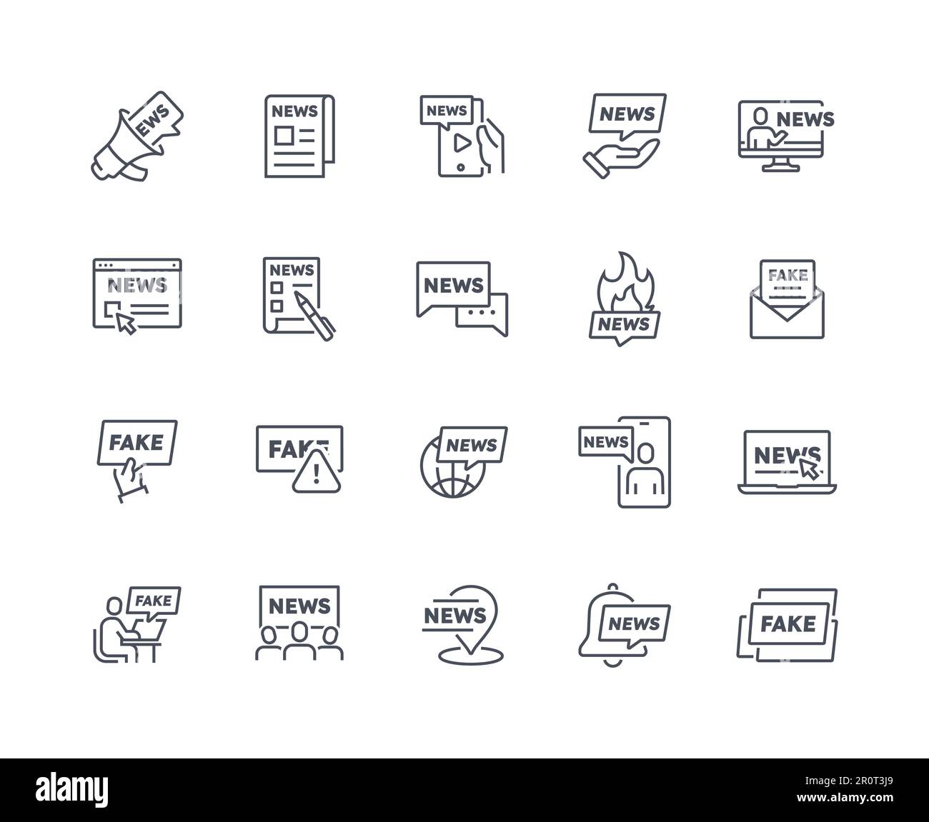 News icons outline set Stock Vector Image & Art - Alamy