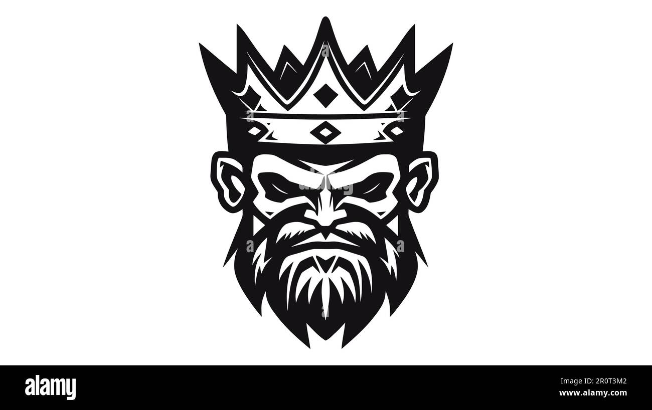 Bearded king with a crown on his head Stock Vector Image & Art - Alamy