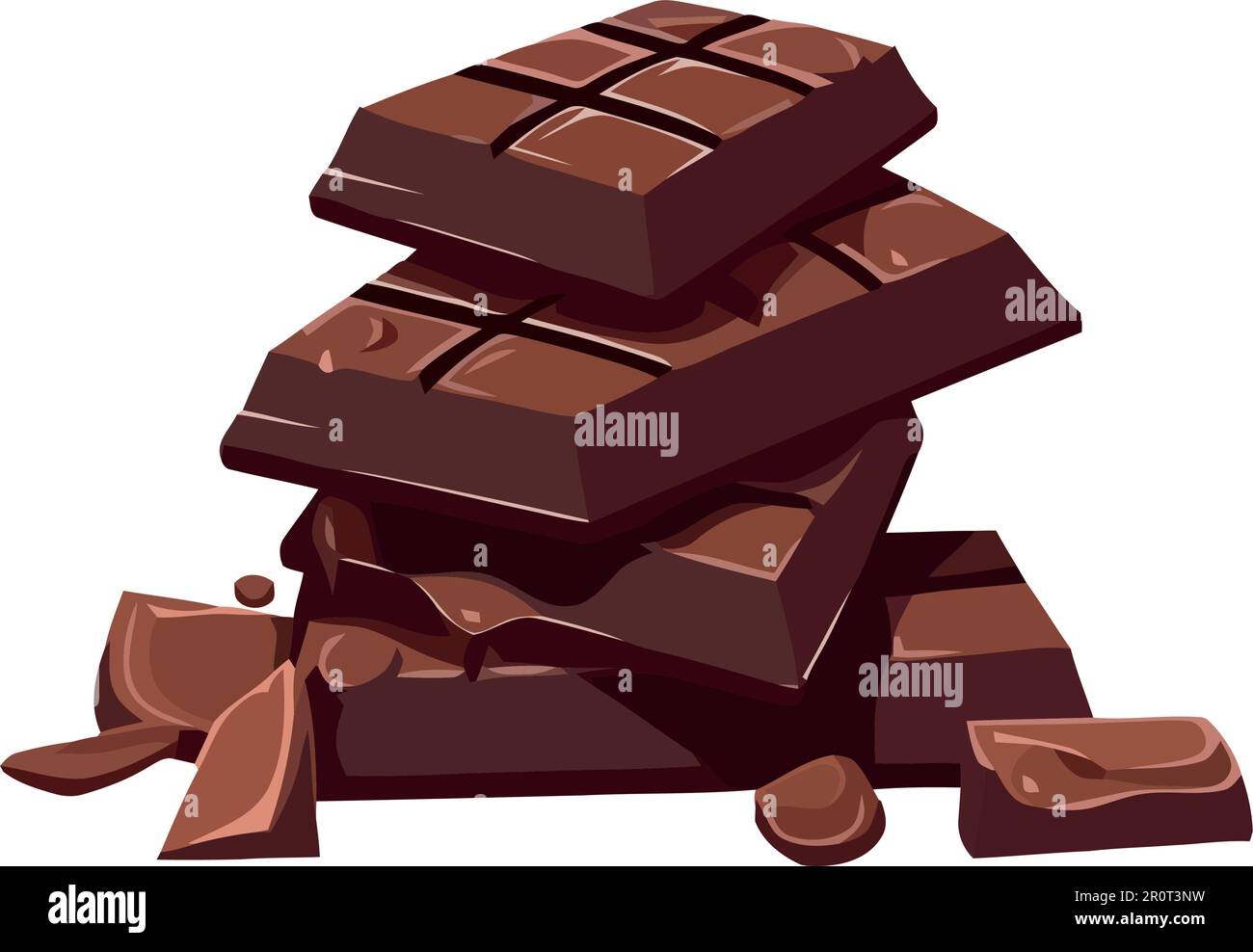 Sweet chocolate candy stack isolated on white background Stock Vector ...