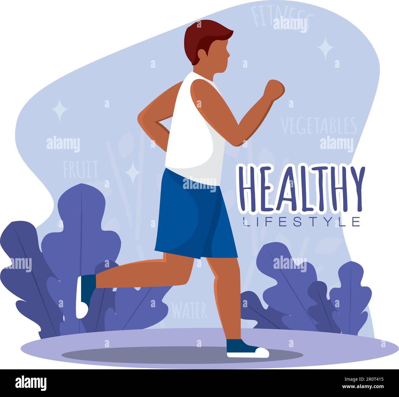 Isolated cute boy healthy abstract character running Healthy lifestyle ...