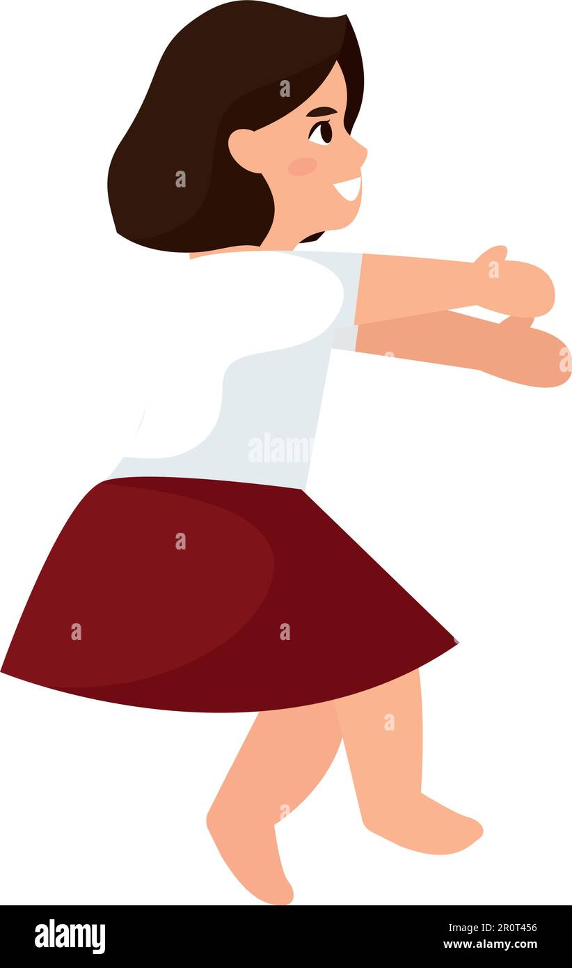 Isolated cute girl character cartoon with her arms open Vector Stock ...