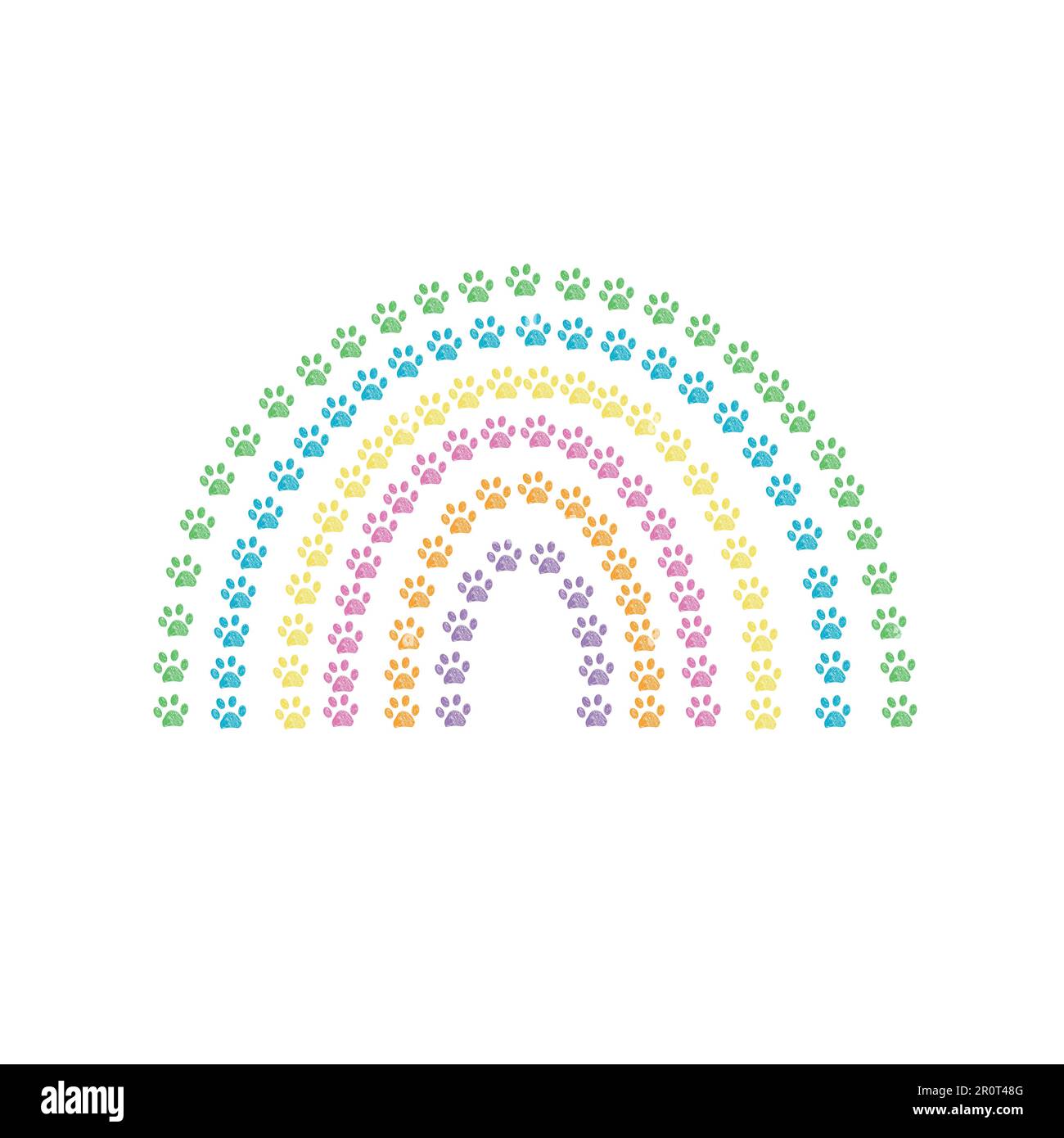Made of doodle paw prints rainbow illustration Stock Vector Image & Art ...