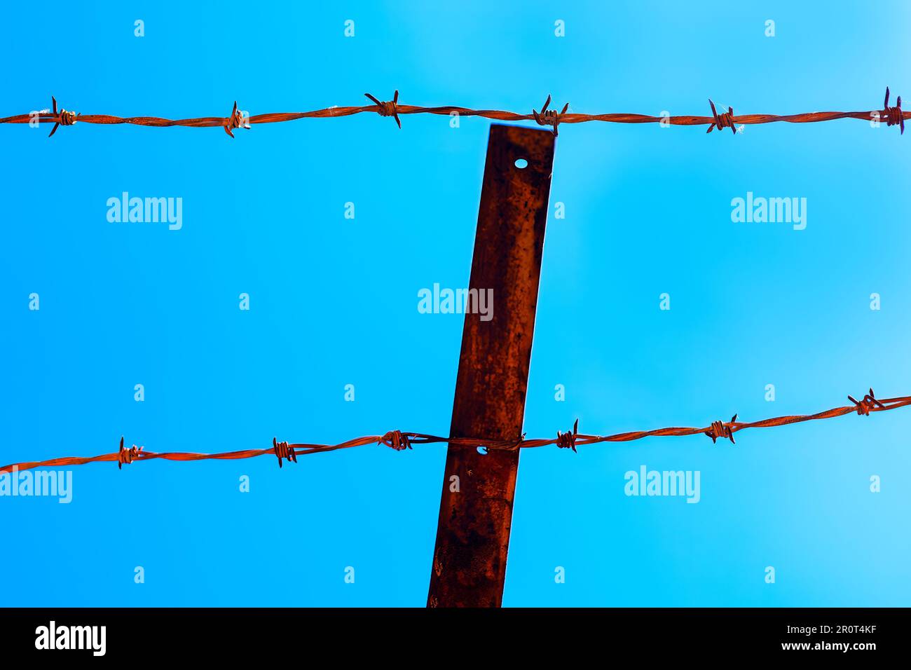 Barbed wire . Barb wire . Steel fencing wire constructed with sharp ...