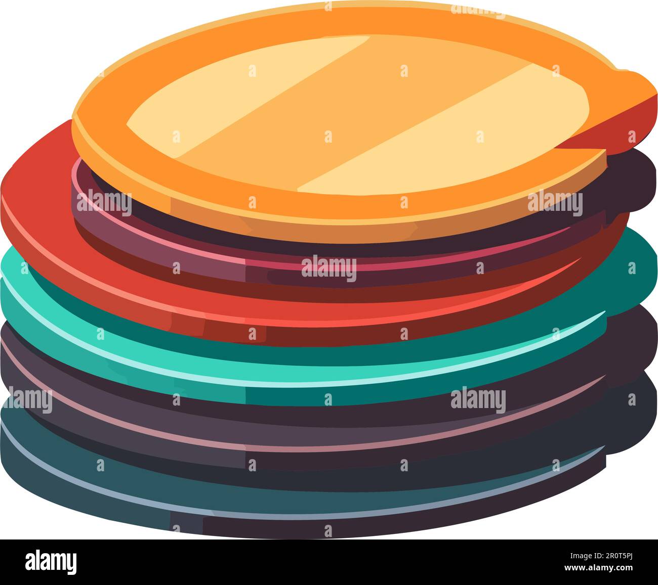 Stack multi colored plates Stock Vector Images - Alamy