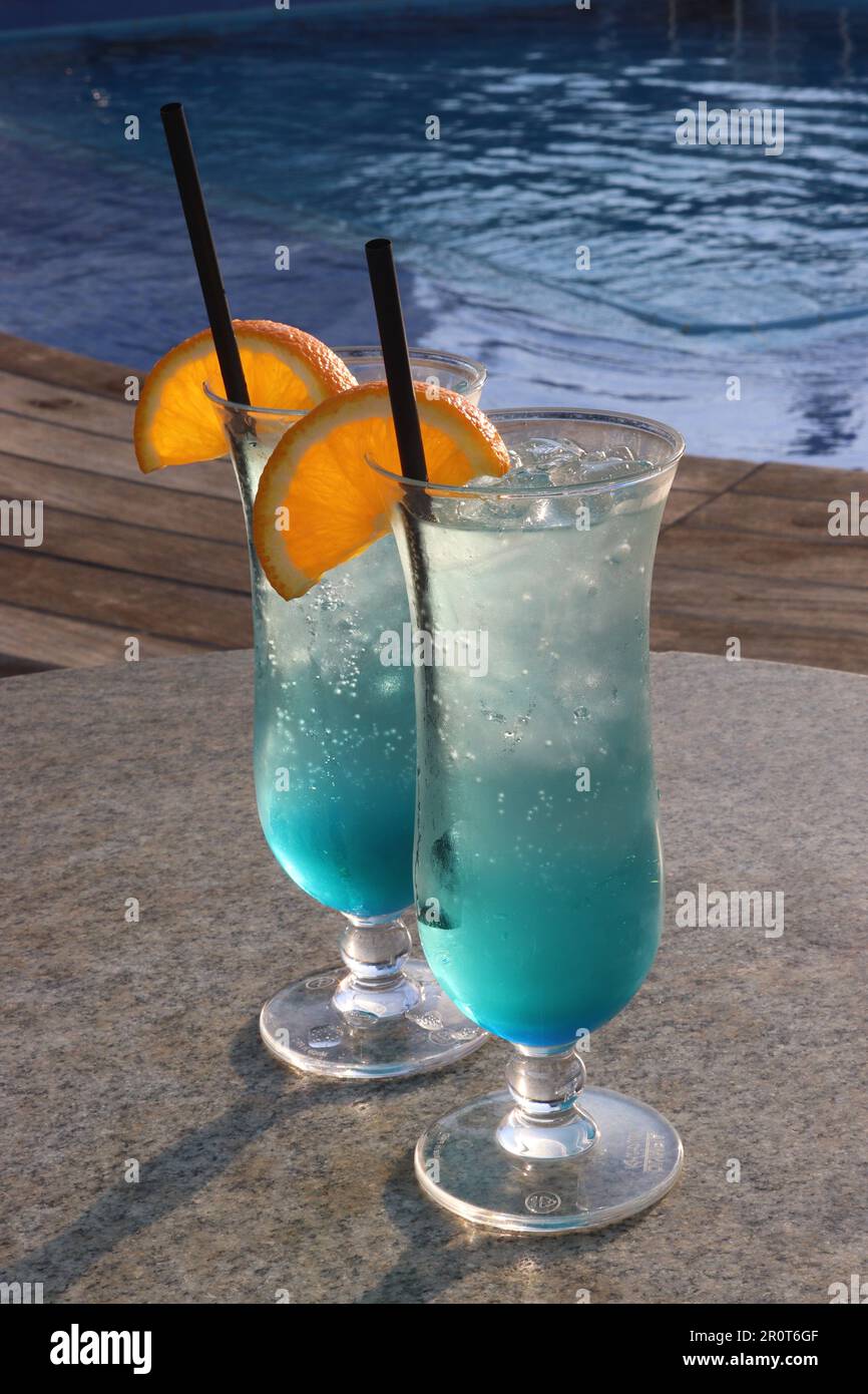 A blue lagoon cocktail - one of P&O’s cocktail of the day enjoyed ...