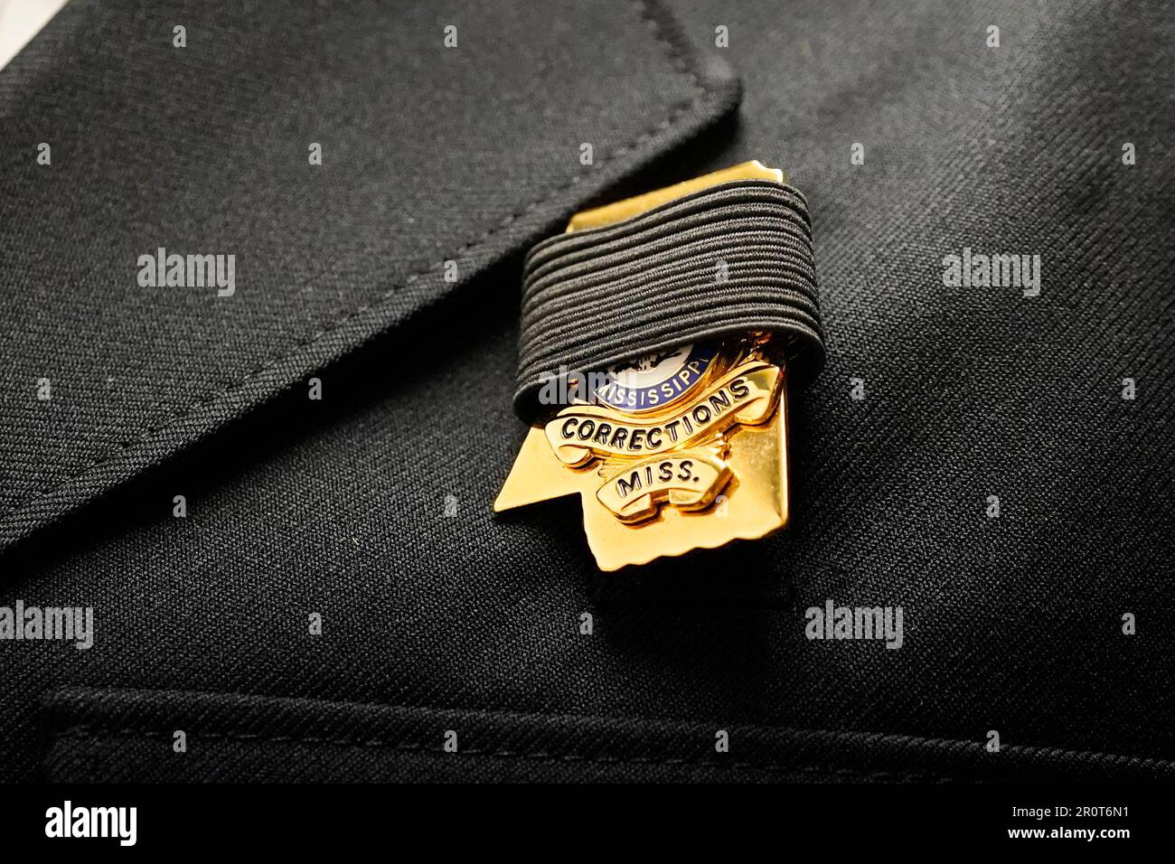 A member of the Mississippi Department of Corrections Honor Guard wears ...