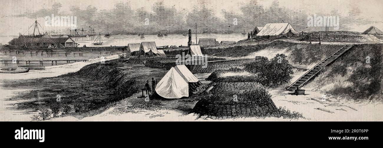 Water Battery at Fort Morgan, in Mobile Bay, Alabama, during the ...