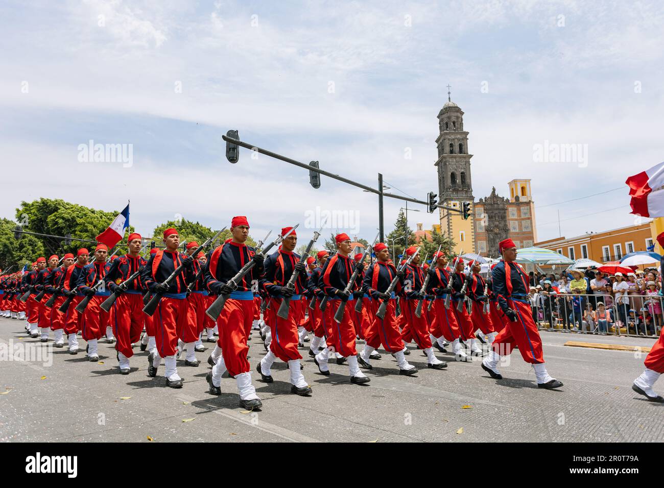 representation of the battle of May 5, march in the civic parade on the ...