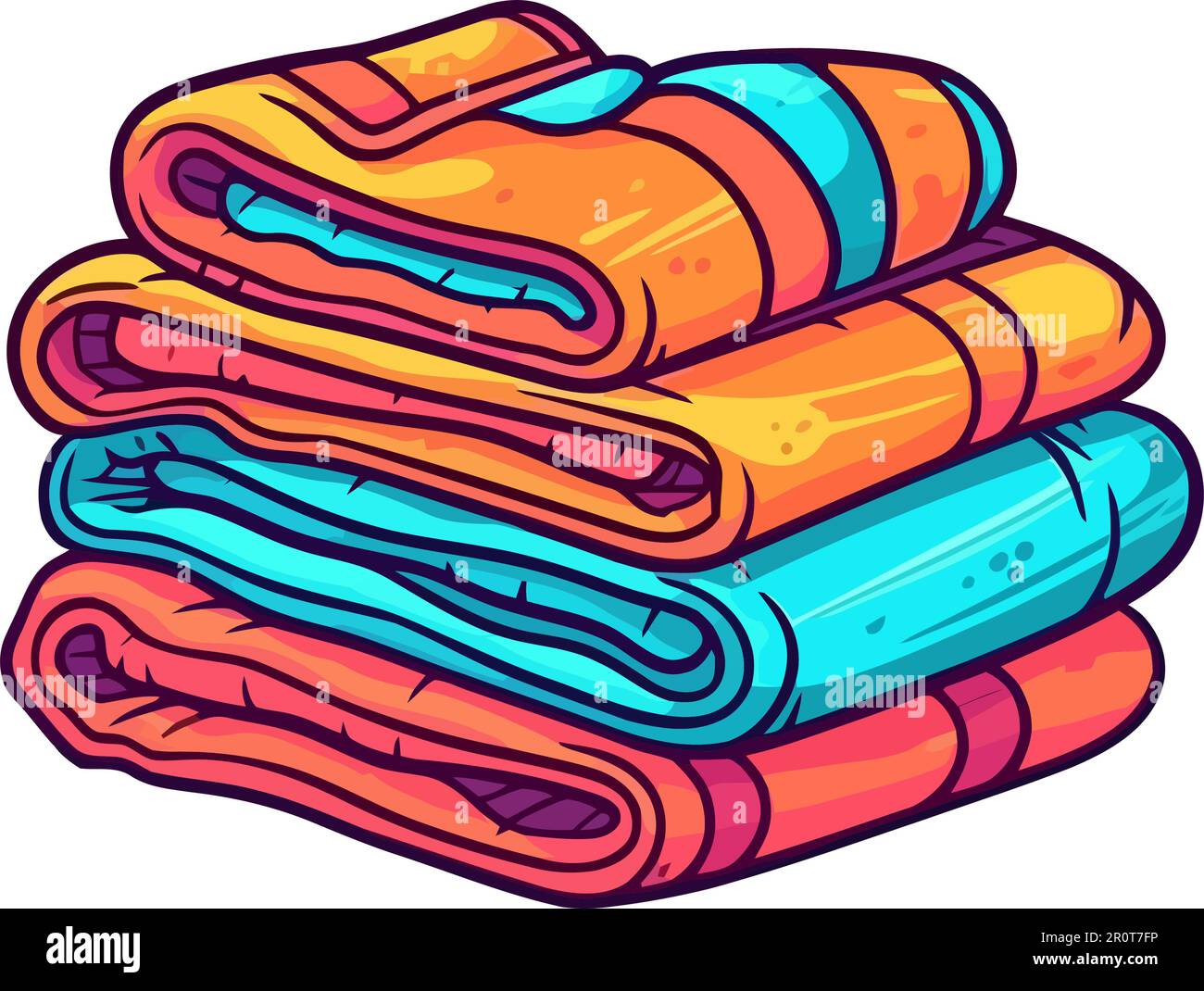 Stack of folded towels isolated illustration Stock Vector Image & Art ...