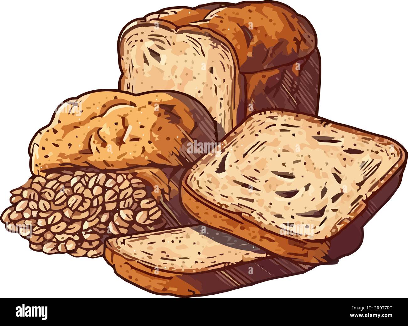 Bread meal freshly baked Stock Vector Images - Alamy
