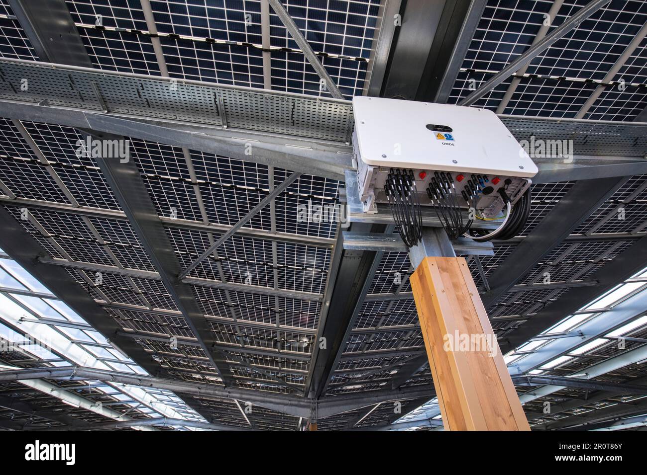 Control box for carpark solar panels Stock Photo - Alamy
