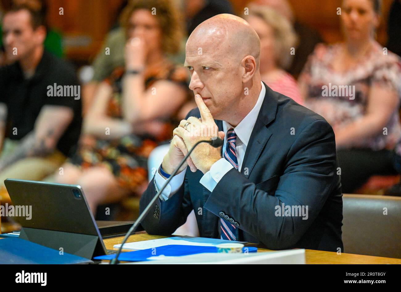 Schoharie, New York, USA. 8th May, 2023. LEE KINDLON attorney for ...