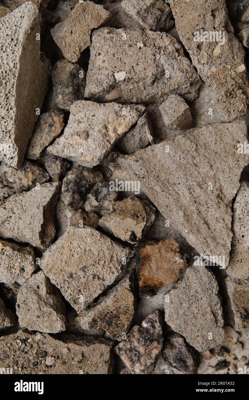 Stone debris on grunge background, closeup. Turkey earthquake concept ...