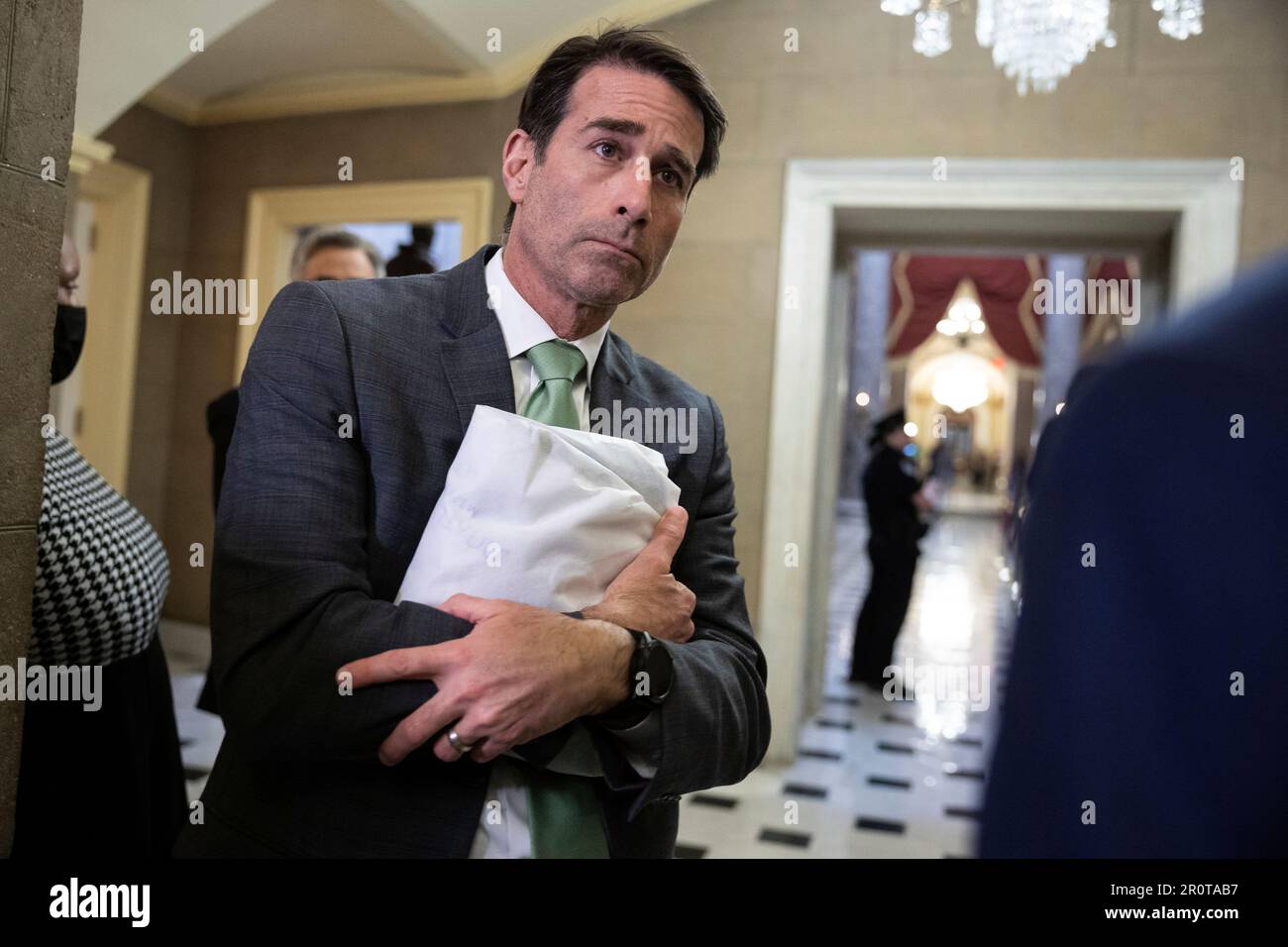 Rep. Garret Graves (R-La.) looks on as House Speaker Kevin McCarthy (R ...