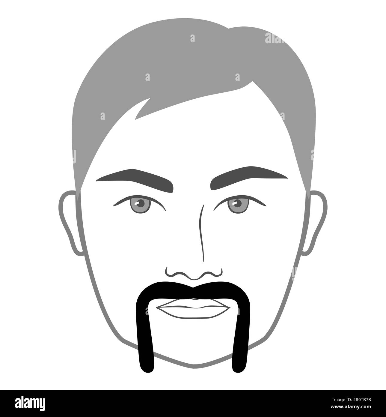 Winnefield mustache Beard style men face illustration Facial hair ...