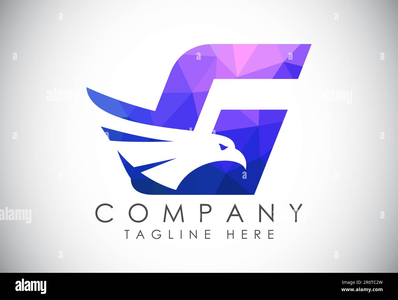 English alphabet with Eagle head negative space symbol. Creative Eagle ...