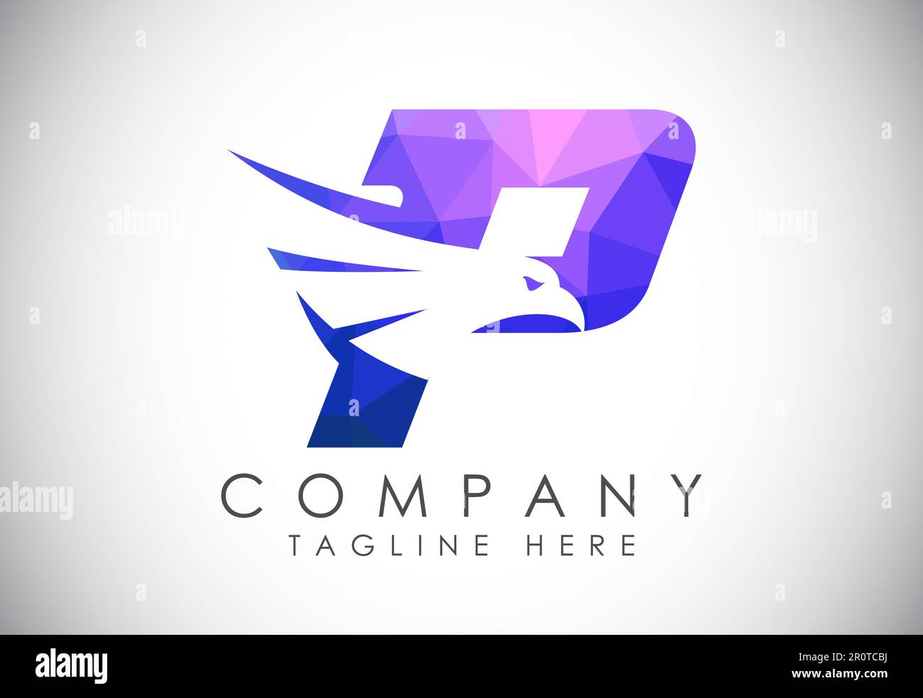 English alphabet with Eagle head negative space symbol. Creative Eagle ...