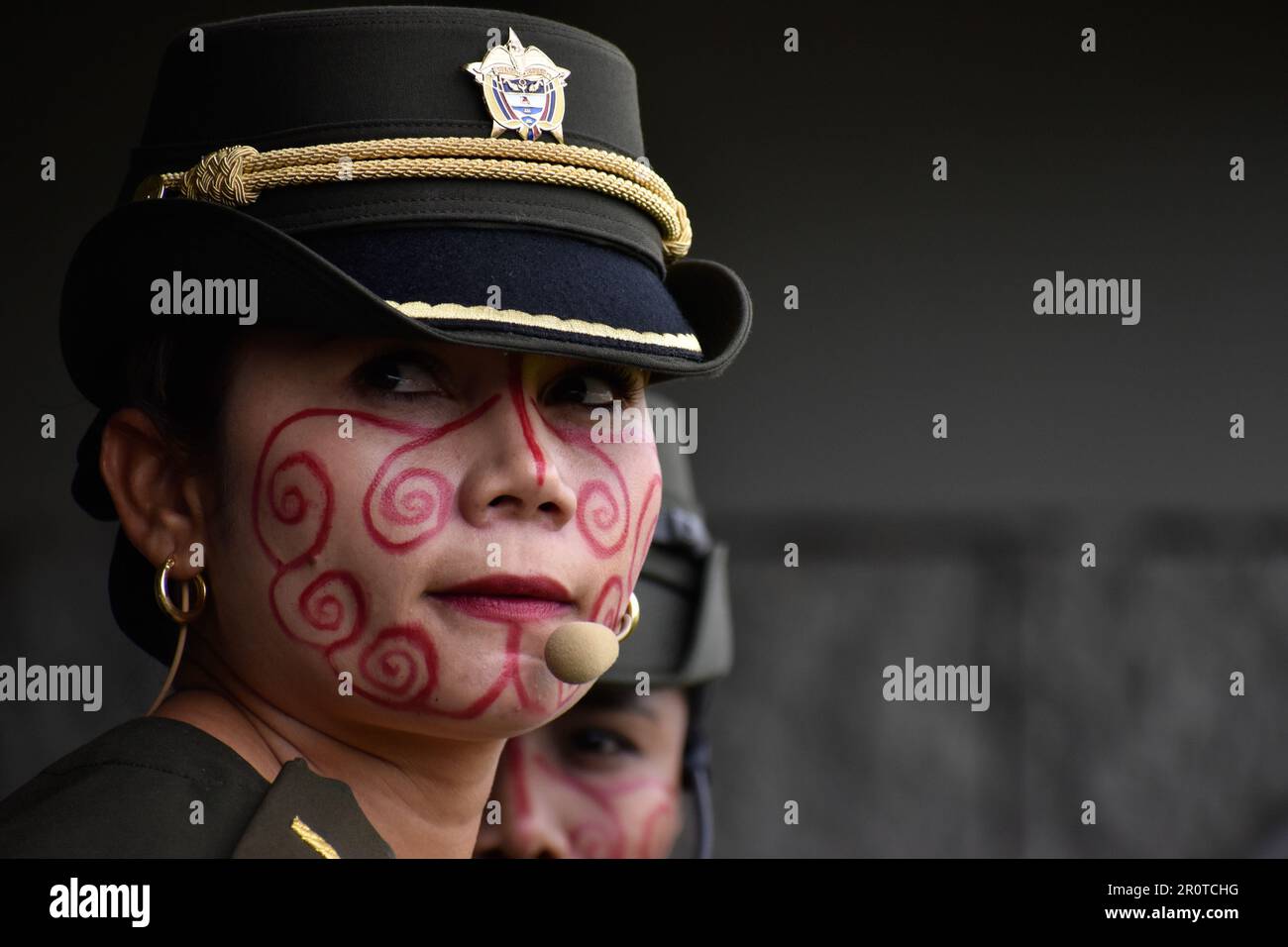 Bogota, Colombia. 09th May, 2023. A Colombian indigenous police officer ...