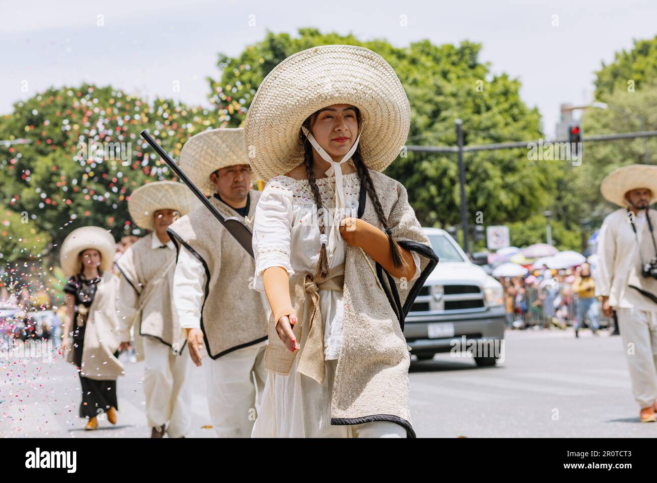 representation of the battle of May 5, march in the civic parade on the ...