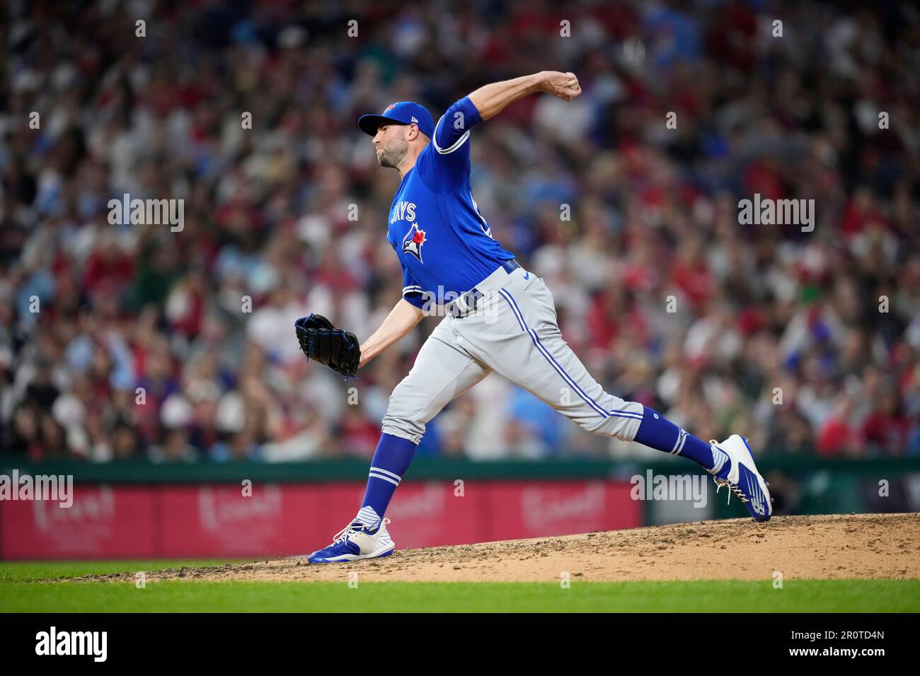 Toronto Blue Jays' Tim Mayza plays during a baseball game, Tuesday, May ...