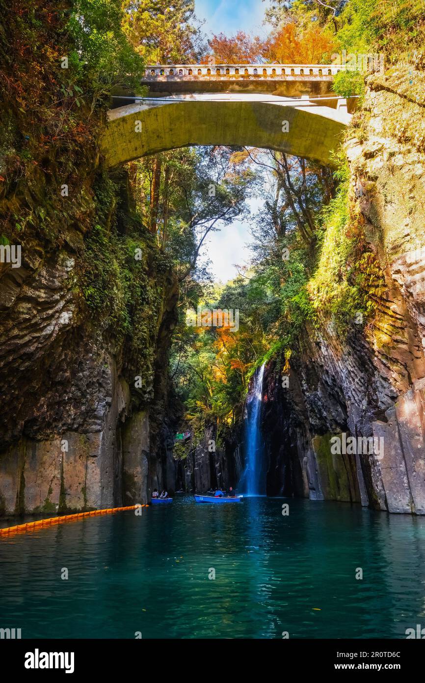 Miyazaki, Japan - Nov 24 2022: Takachiho Gorge is a narrow chasm cut ...