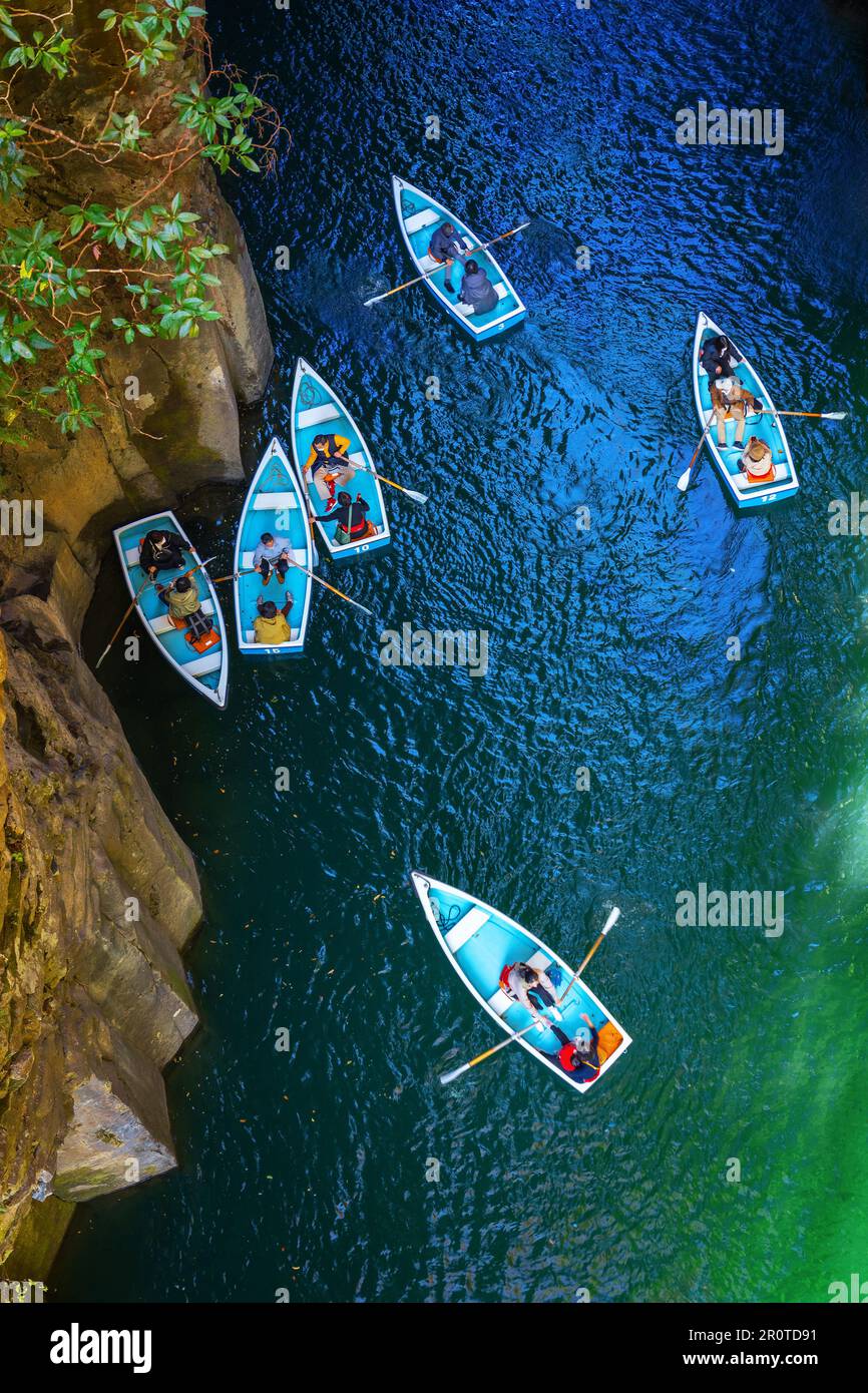 Miyazaki, Japan - Nov 24 2022: Takachiho Gorge is a narrow chasm cut ...