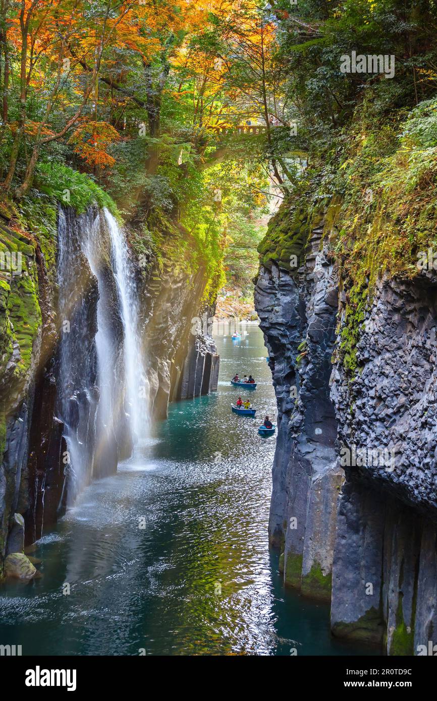 Miyazaki, Japan - Nov 24 2022: Takachiho Gorge is a narrow chasm cut ...