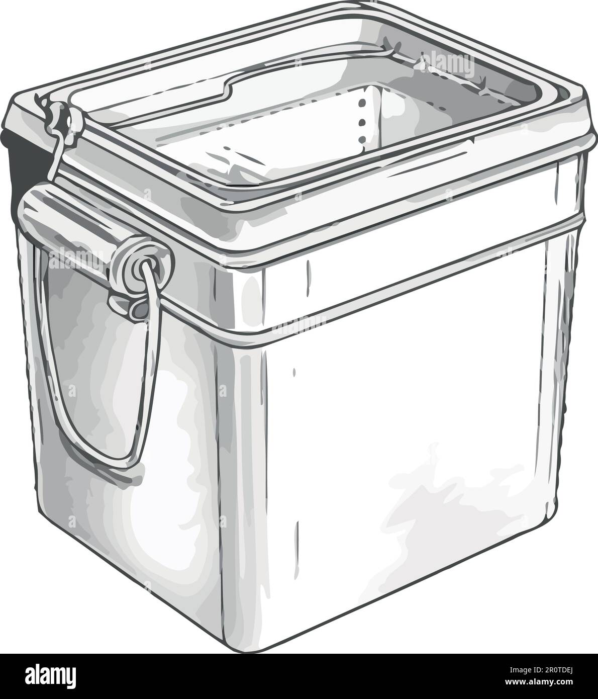 Plastic container with lid and handle over white Stock Vector Image ...