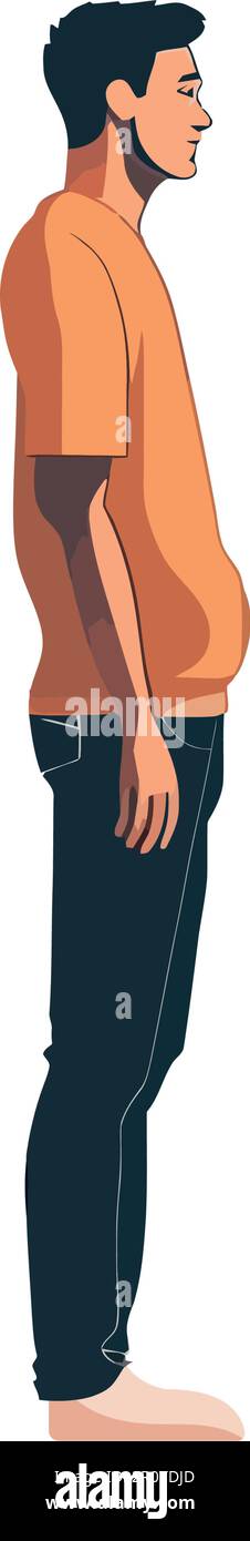 One man standing smiling over white Stock Vector Image & Art - Alamy