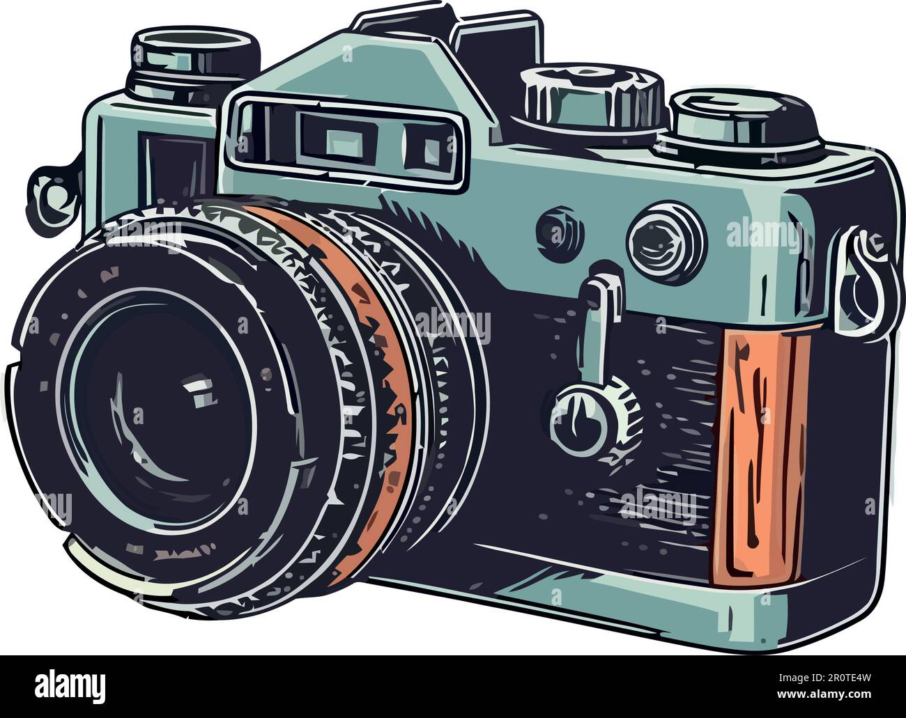 Antique camera for history over white Stock Vector Image & Art - Alamy