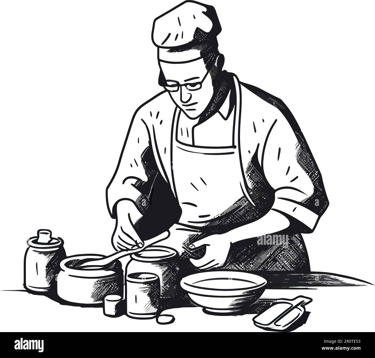 Black white pencil drawing technique Stock Vector Images - Alamy