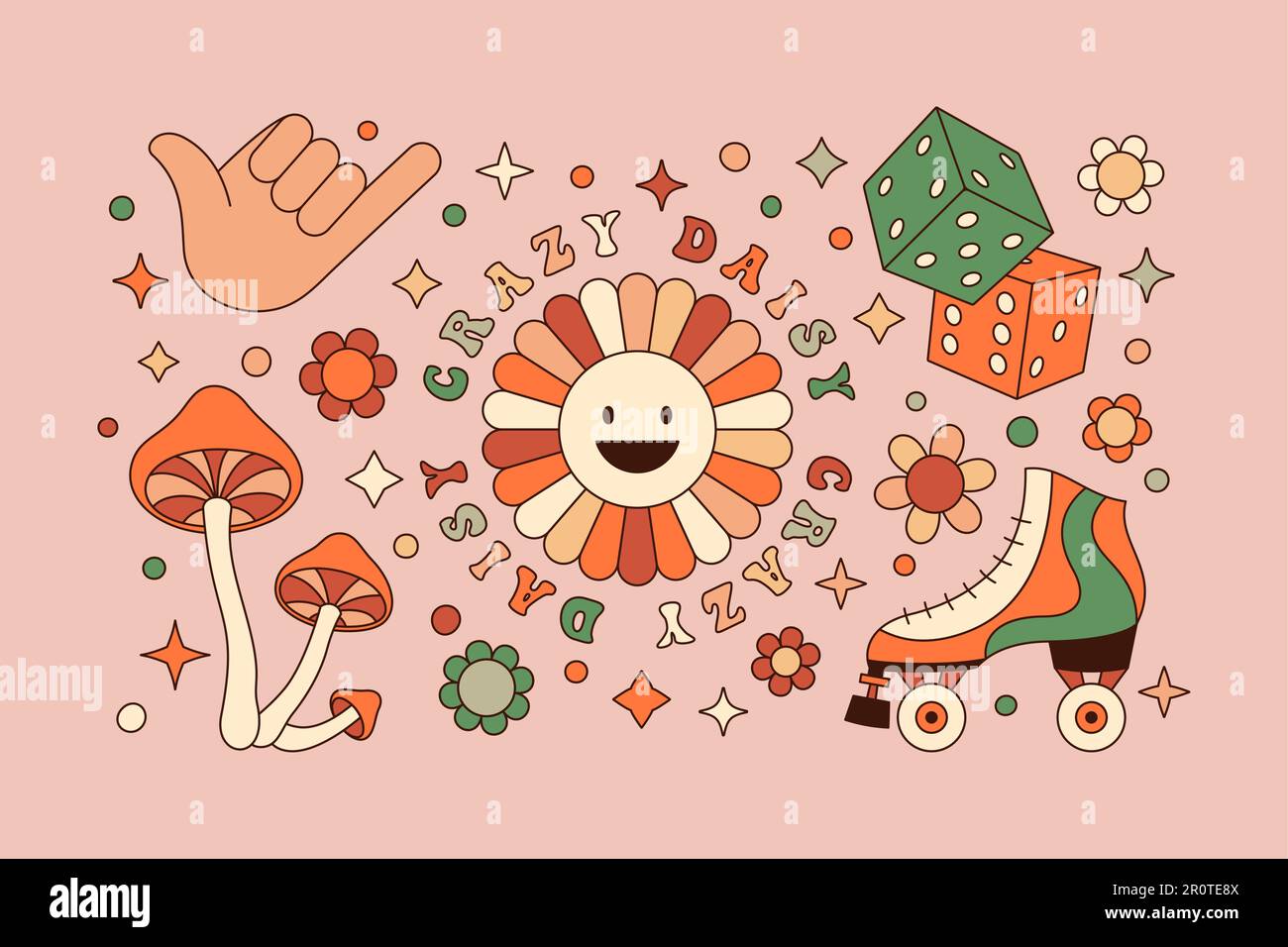 Funky hippy stickers hi-res stock photography and images - Alamy