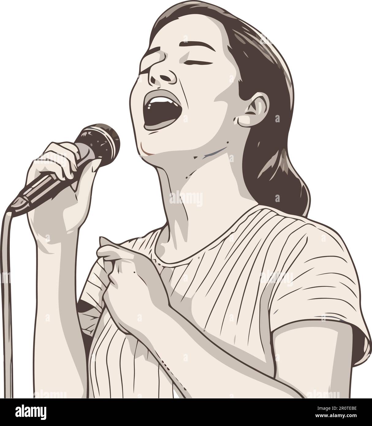 Women singing microphone stage Stock Vector Images - Alamy