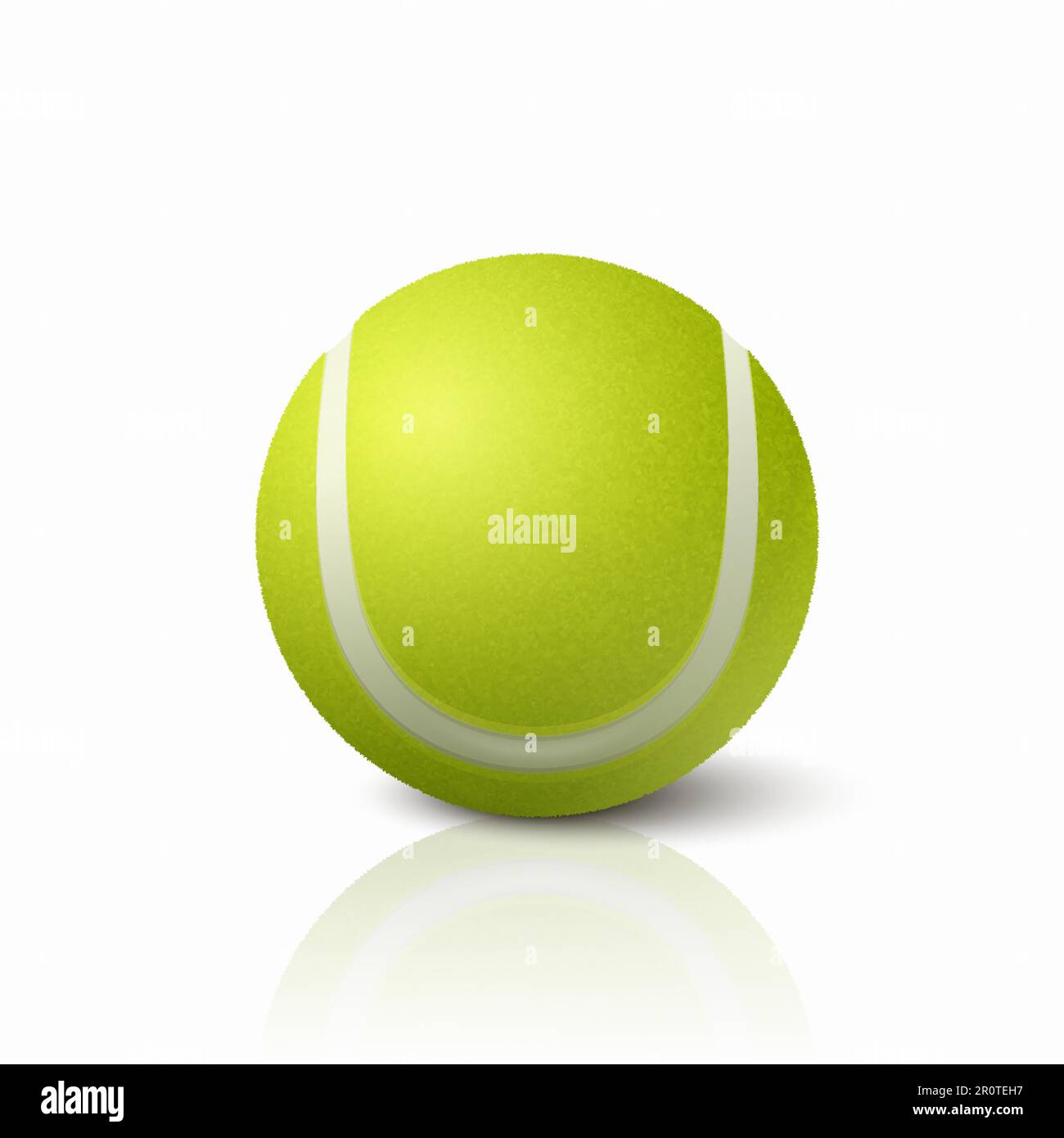 Vector 3d Realistic Green Textured Tennis Ball Icon with Reflection ...