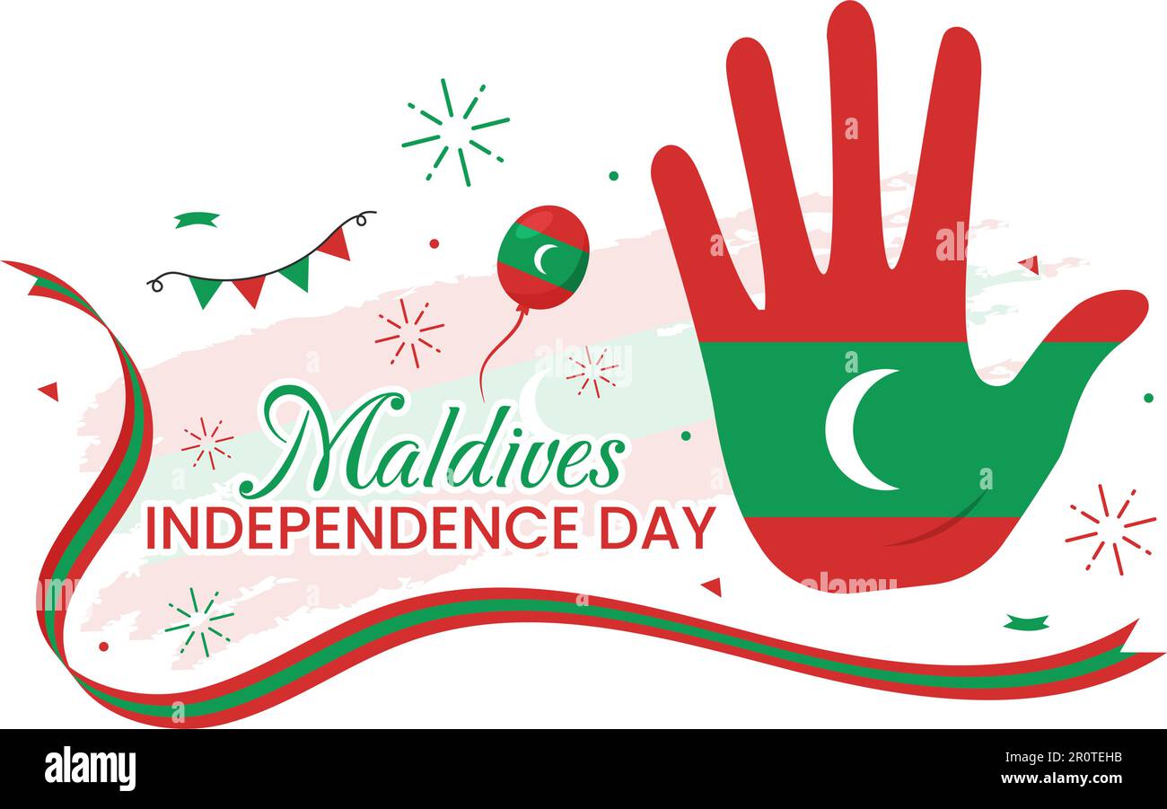 Happy Maldives Independence Day Vector Illustration on 26 July with ...