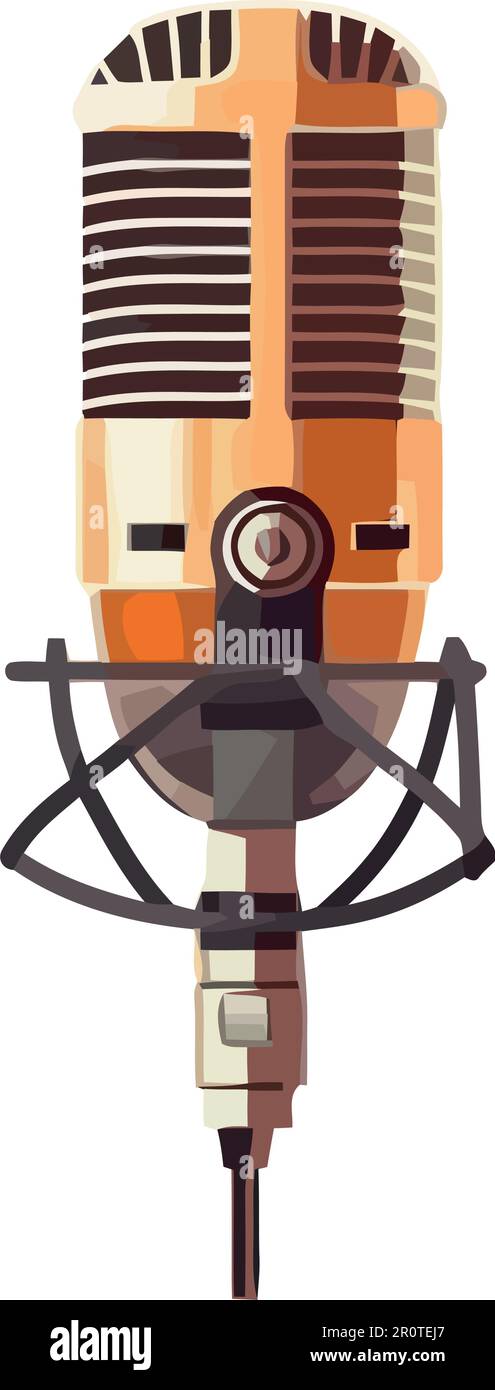 Antique shiny microphone illustration Stock Vector Image & Art - Alamy