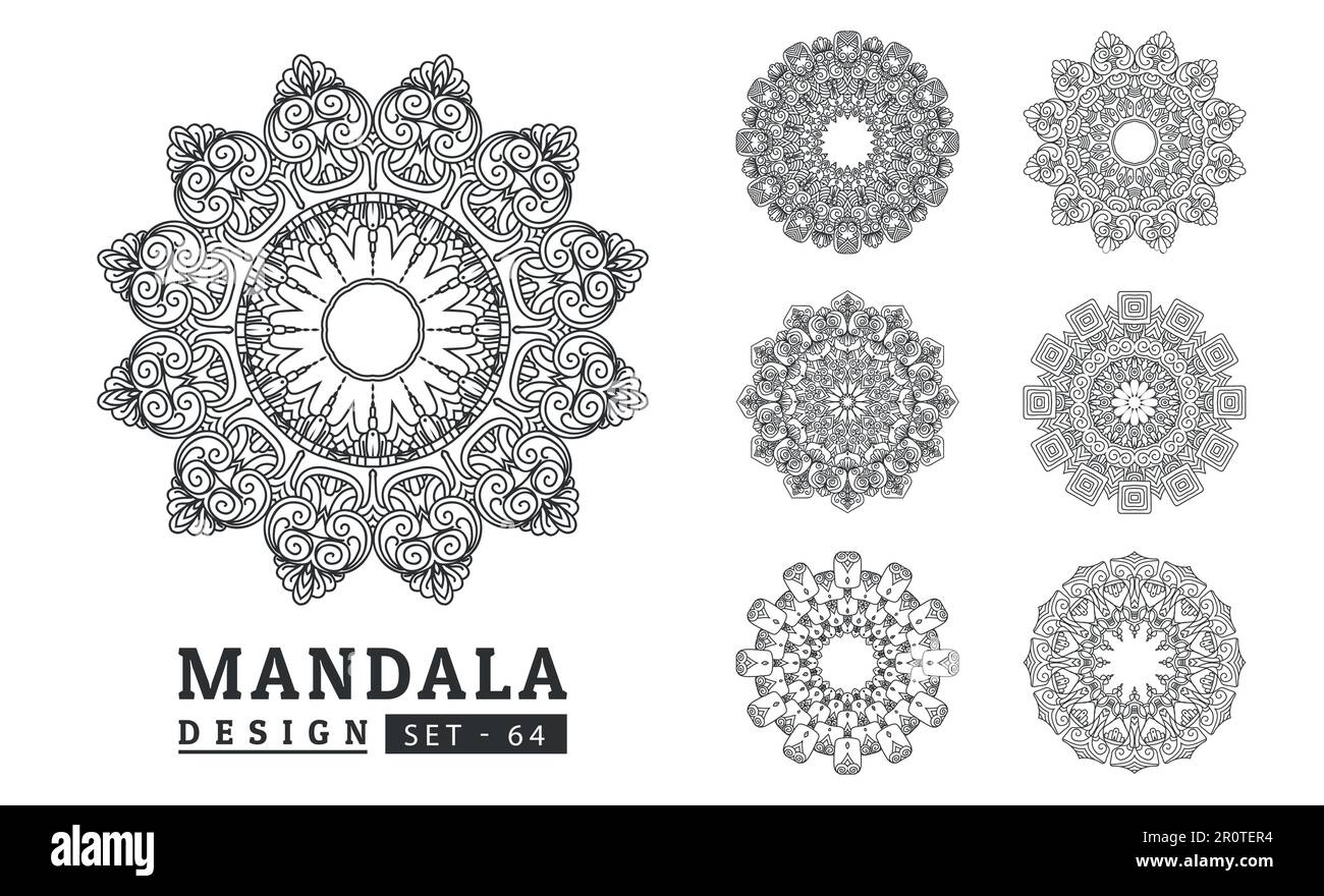 Mandala background design set vector illustration Stock Vector Image ...