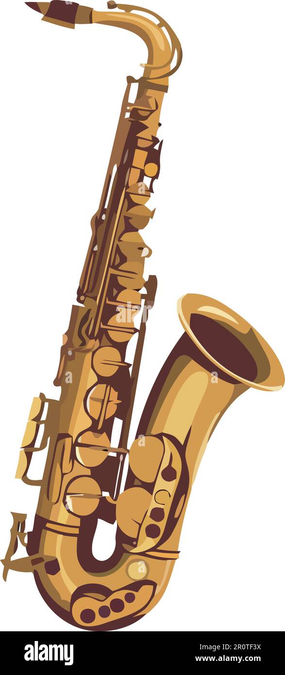 Classic golden saxophone illustration Stock Vector Image & Art - Alamy