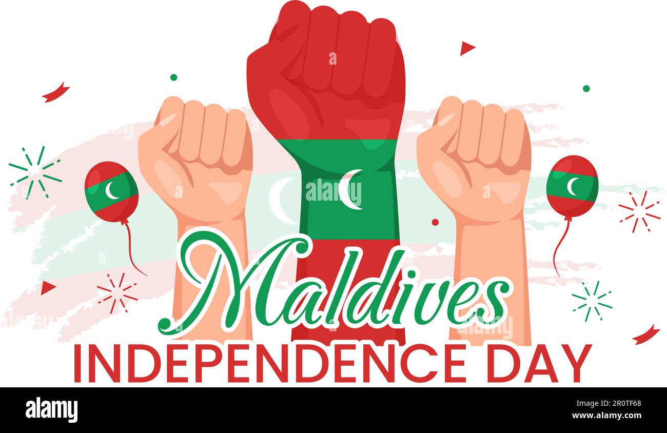 Happy Maldives Independence Day Vector Illustration on 26 July with ...