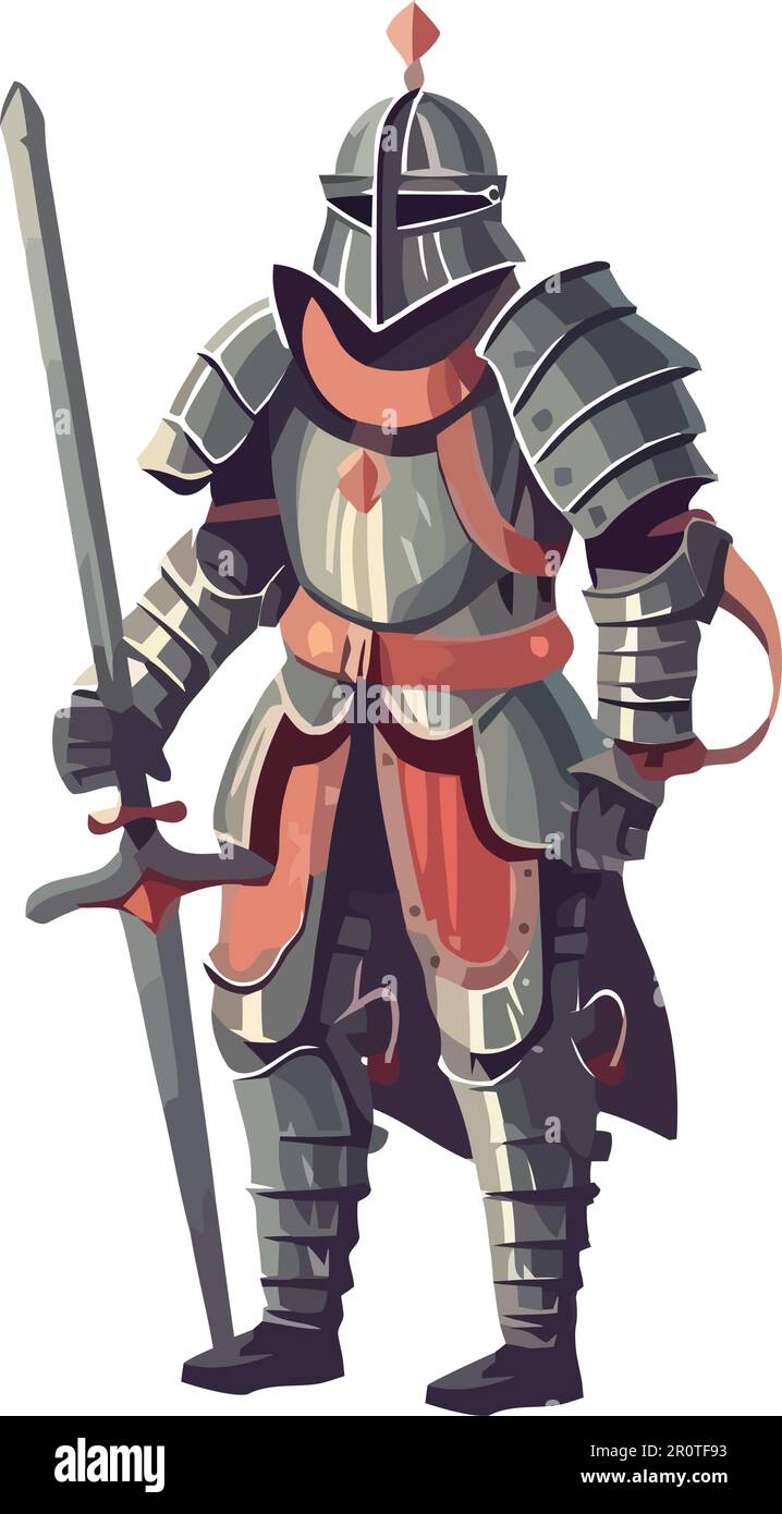 warrior in armor with a sword Stock Vector Image & Art - Alamy