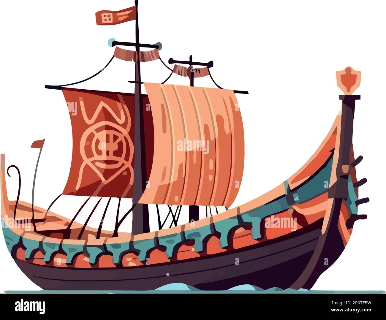 Sailing Ships Journey In Ocean Waves Stock Vector Image And Art Alamy