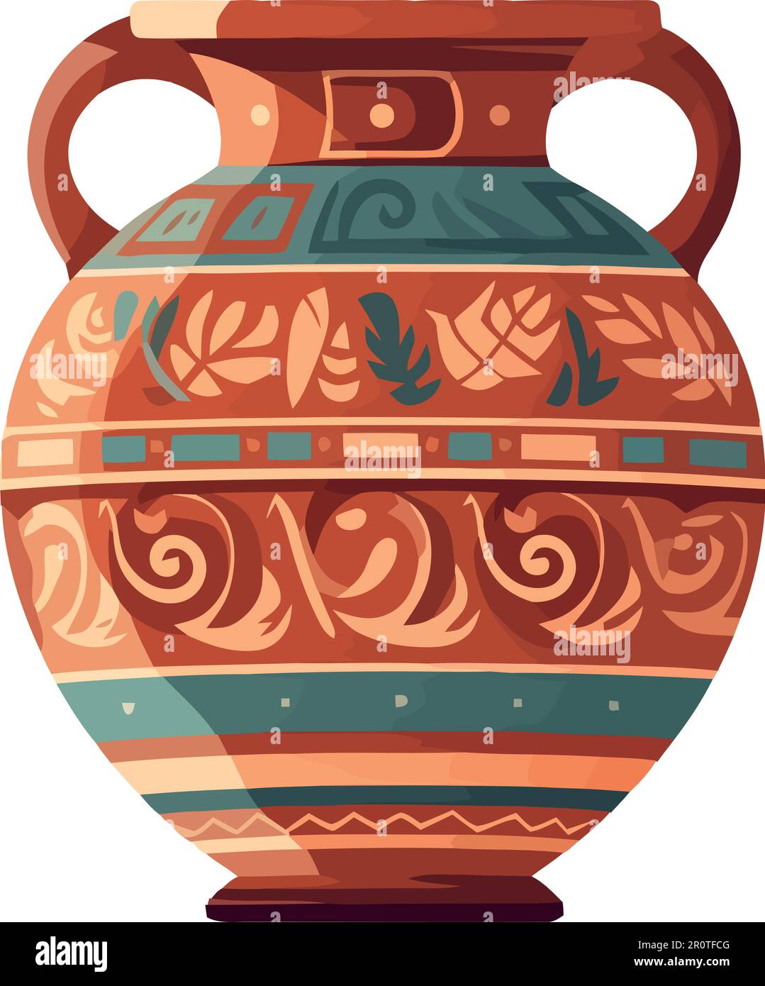 Earthenware jug with ornate clay design Stock Vector Image & Art - Alamy