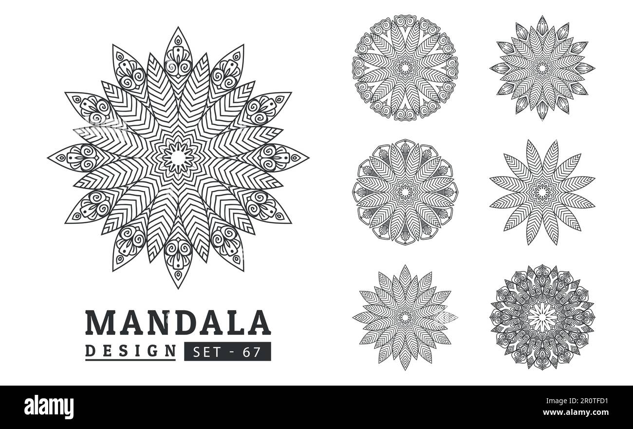 Mandala background design set vector illustration Stock Vector Image ...