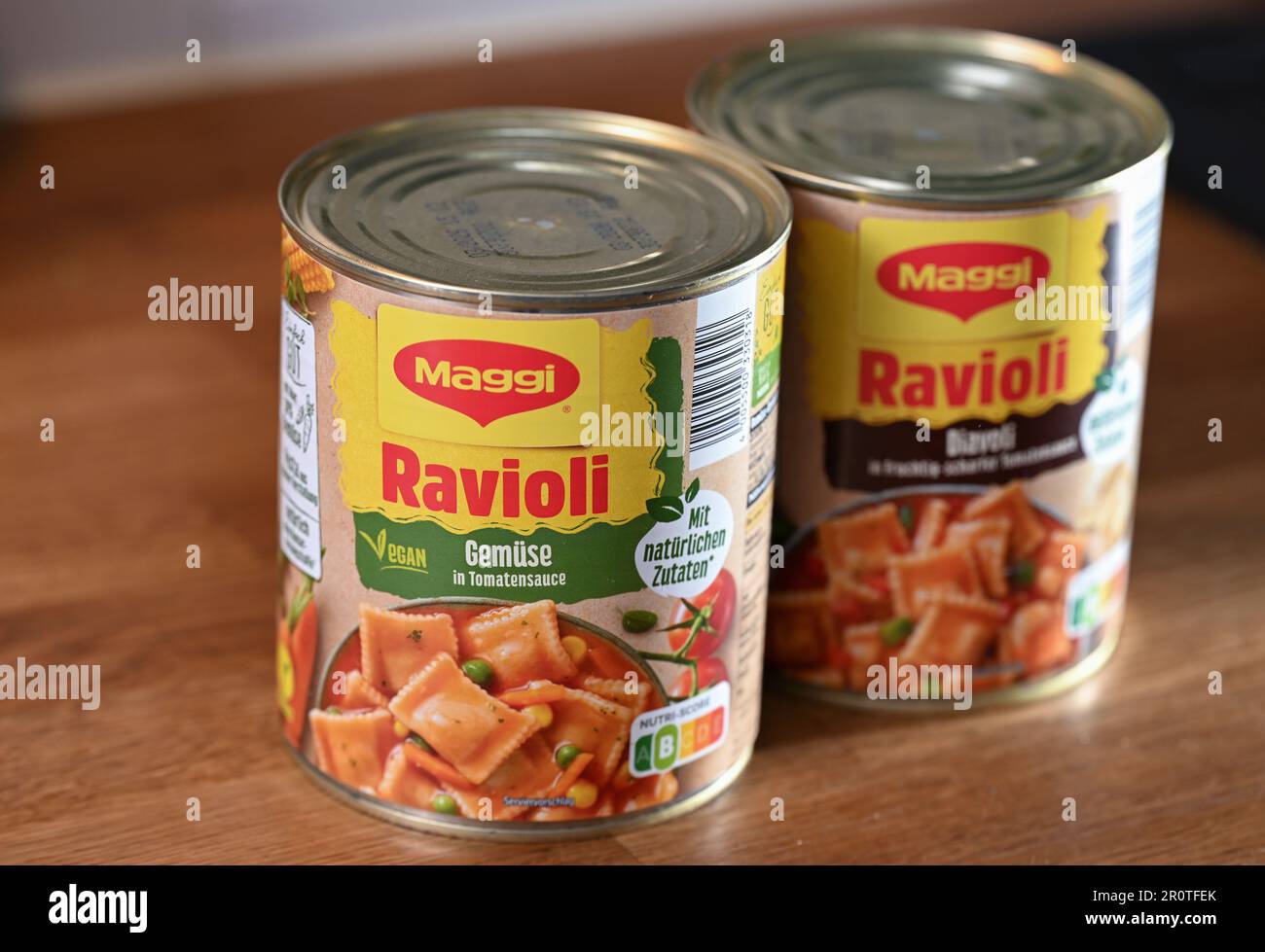 Stuttgart, Germany. 08th May, 2023. Canned ravioli from Maggi standing ...