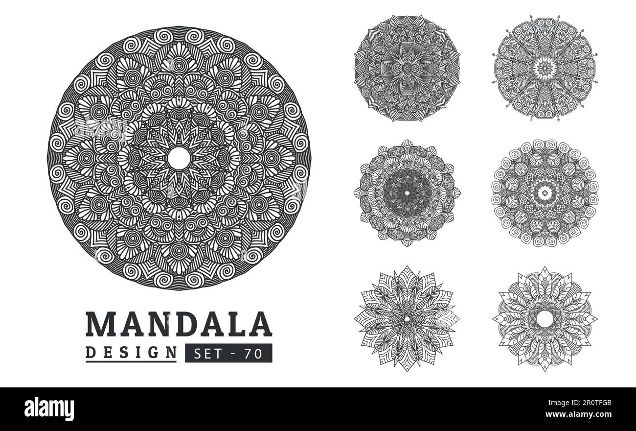 Mandala background design set vector illustration Stock Vector Image ...